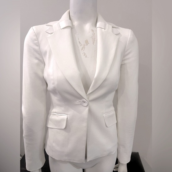 bebe | Jackets & Coats | Chick White Bebe Blazer 2 | Poshmark
